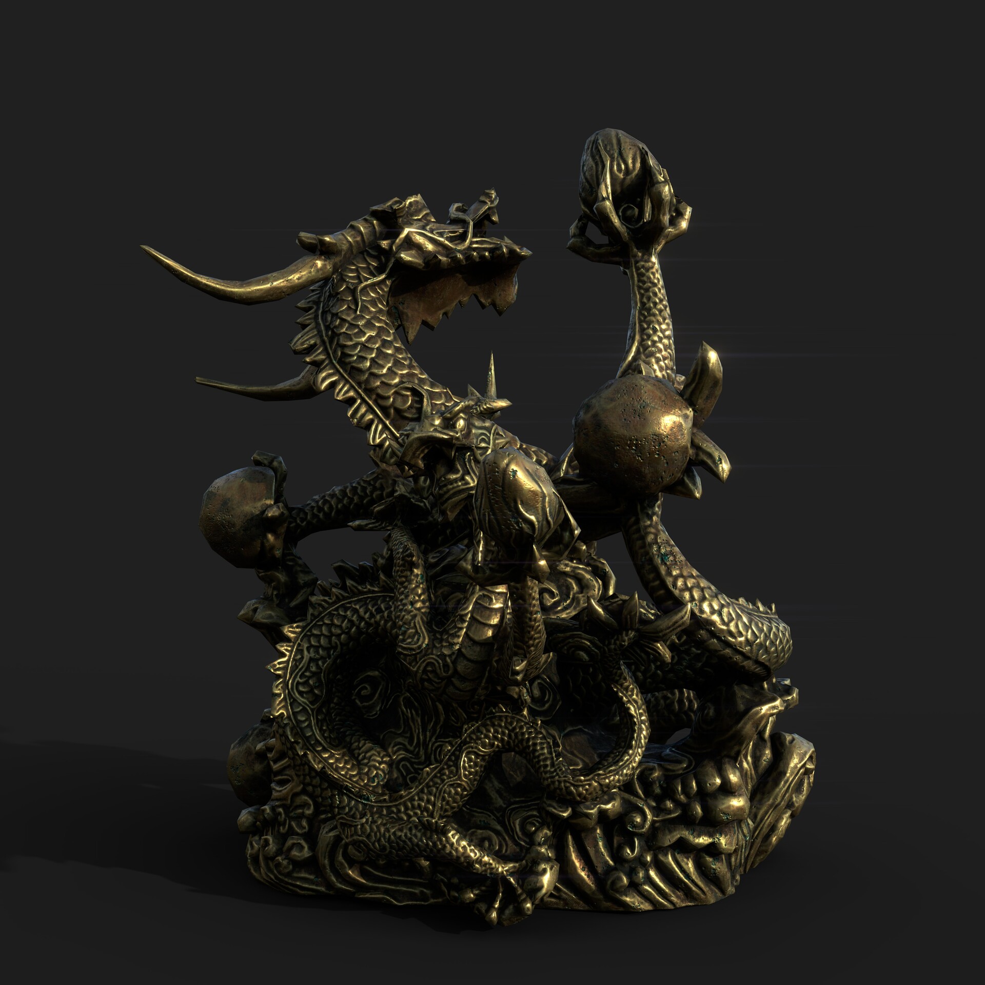ArtStation - Dragon Statue (Bronze)