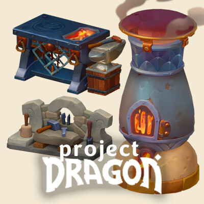 ArtStation - Project Dragon - Stone & Metal Work Props