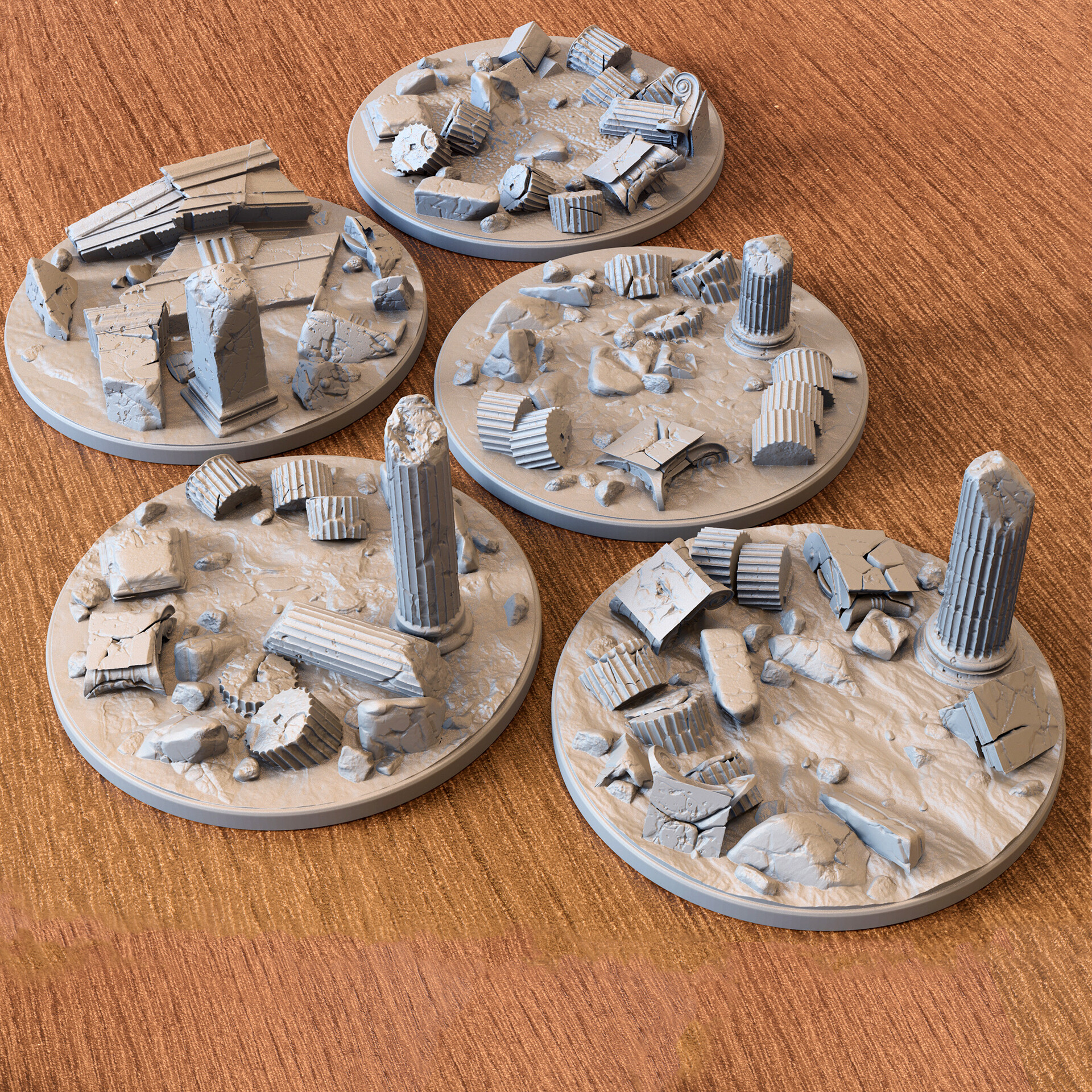 ArtStation - Ancient Greek Ruins on Landscape Miniature Bases 100mm 3D ...