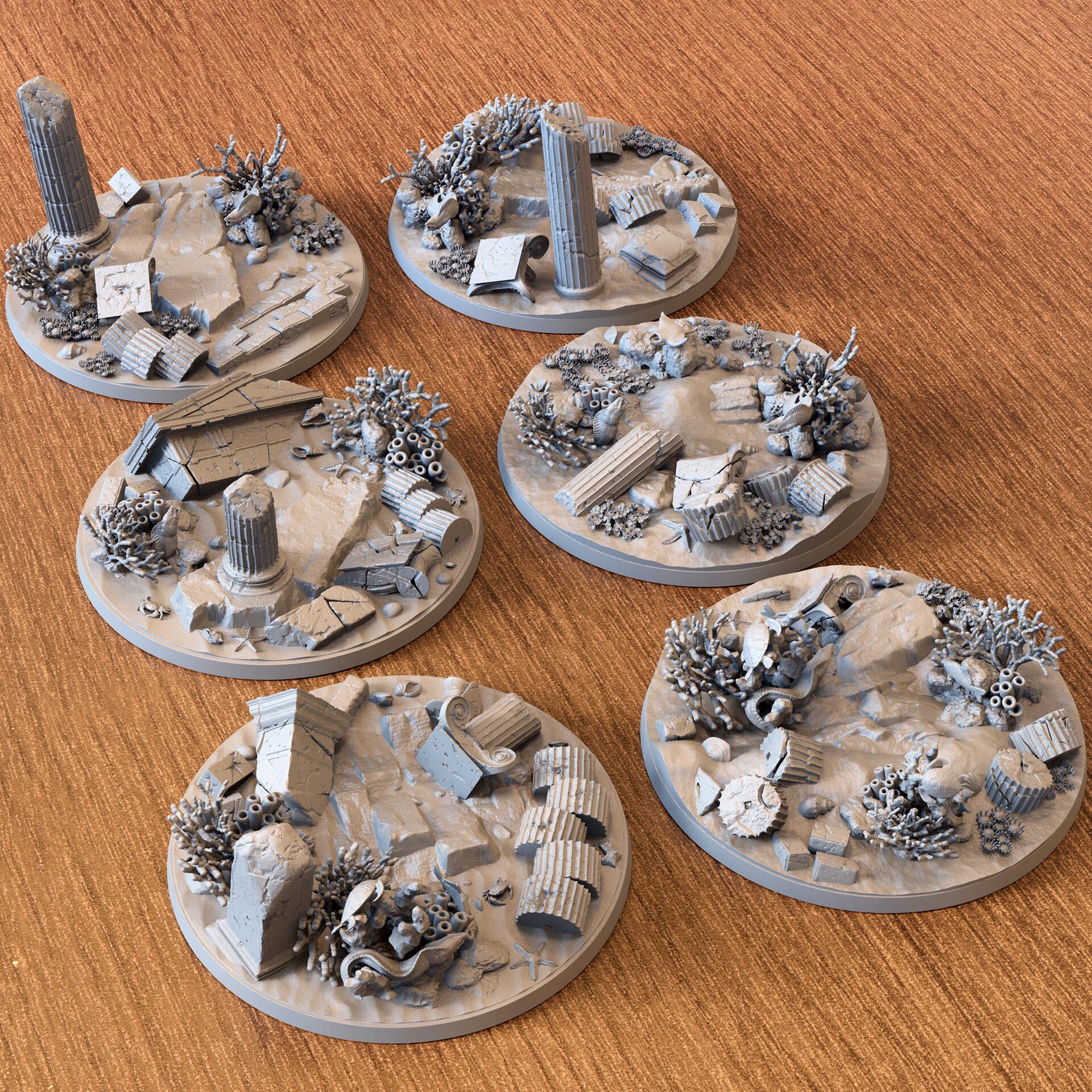 ArtStation - Ancient Greek Ruins on Seabed Miniature Bases 100mm 3D ...