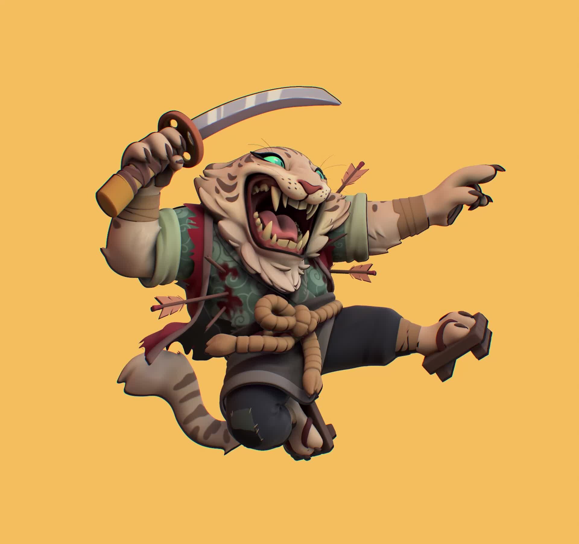 ArtStation - Fierce Feline Warrior