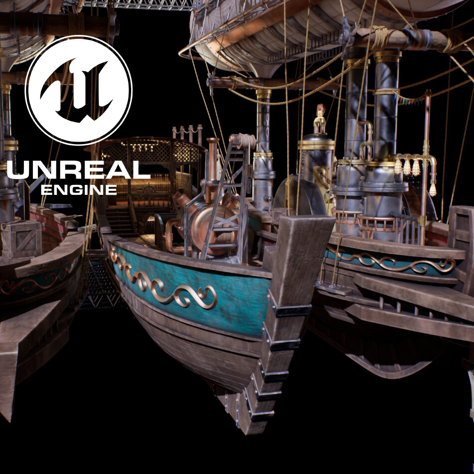 ArtStation - Unreal Engine 5 - SteamPunk Blimp