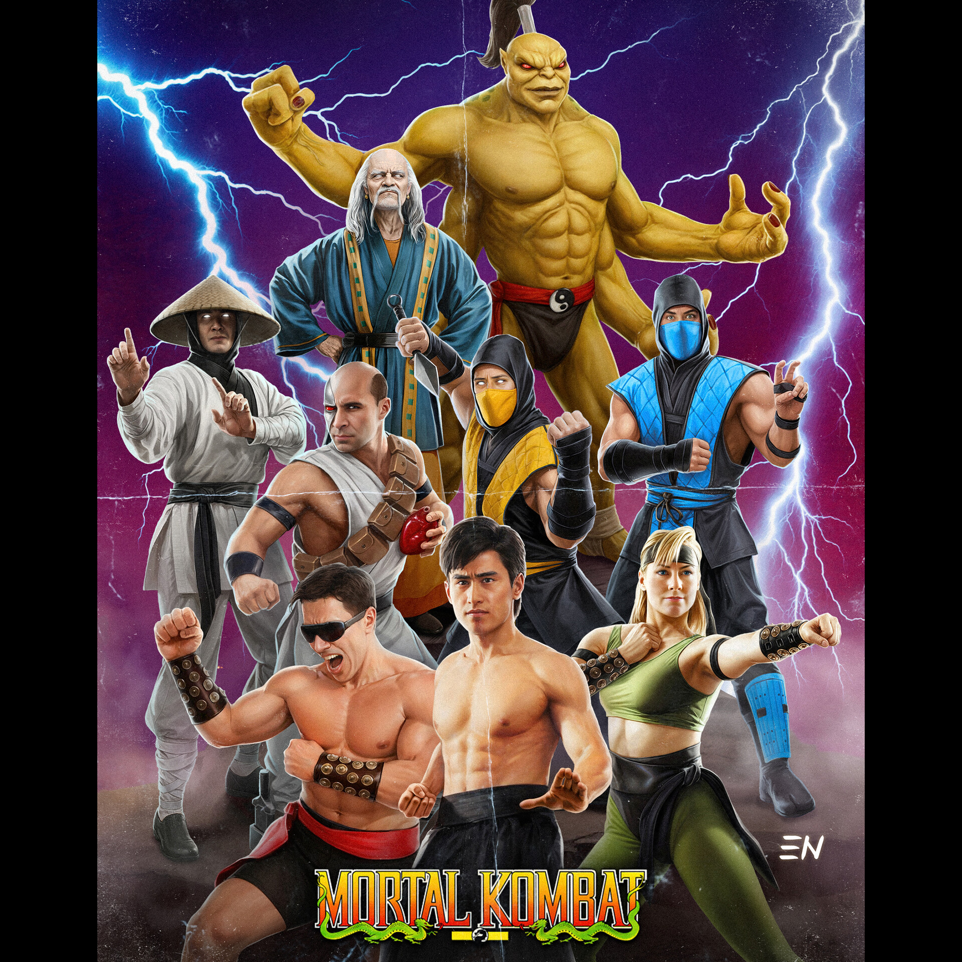 ArtStation - Mortal kombat 1992 Retro poster