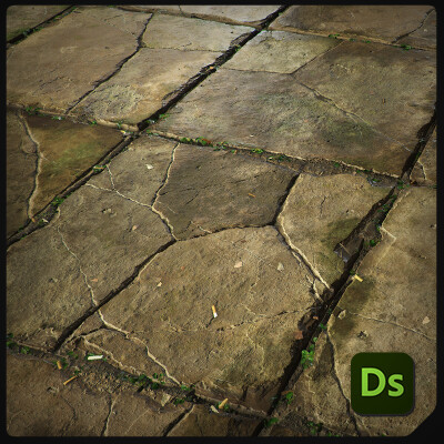 ArtStation - Old Pavement Plates Substance