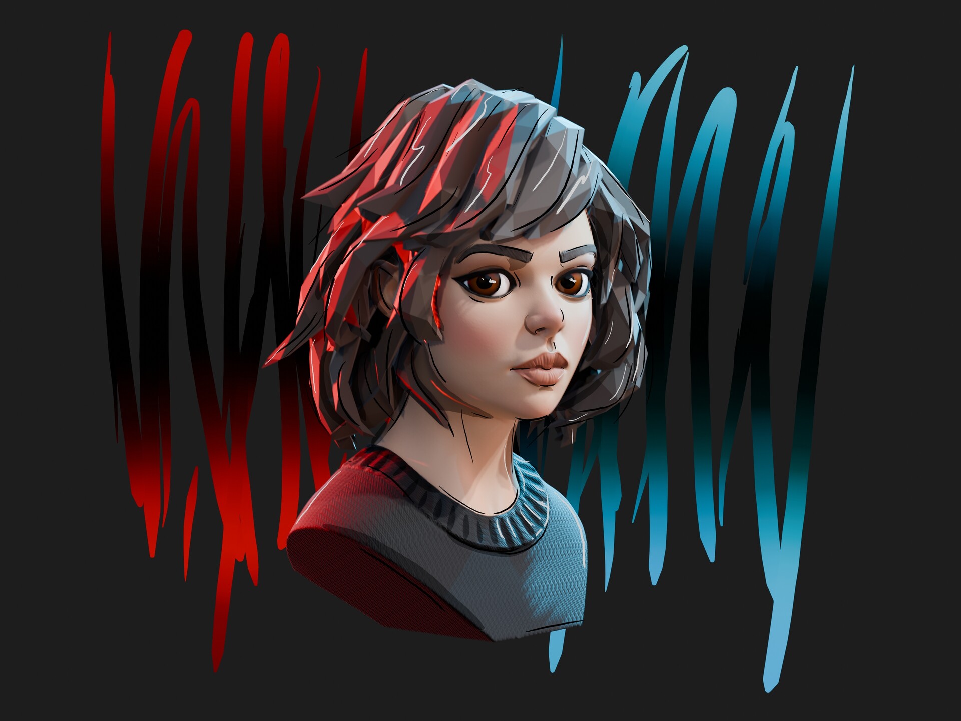 ArtStation - Stylized Girl Bust