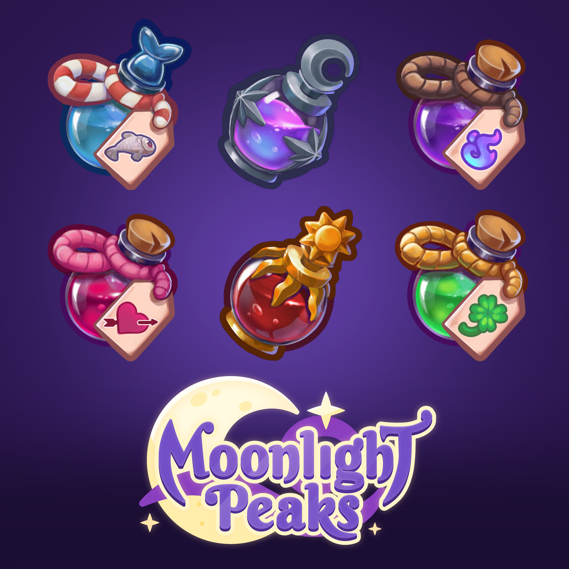 ArtStation - Moonlight Peaks - Potion Icons