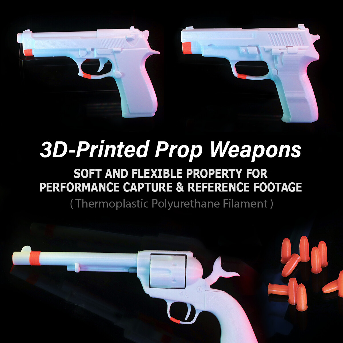 ArtStation - 3D Printed Prop Weapons (handguns grp1)