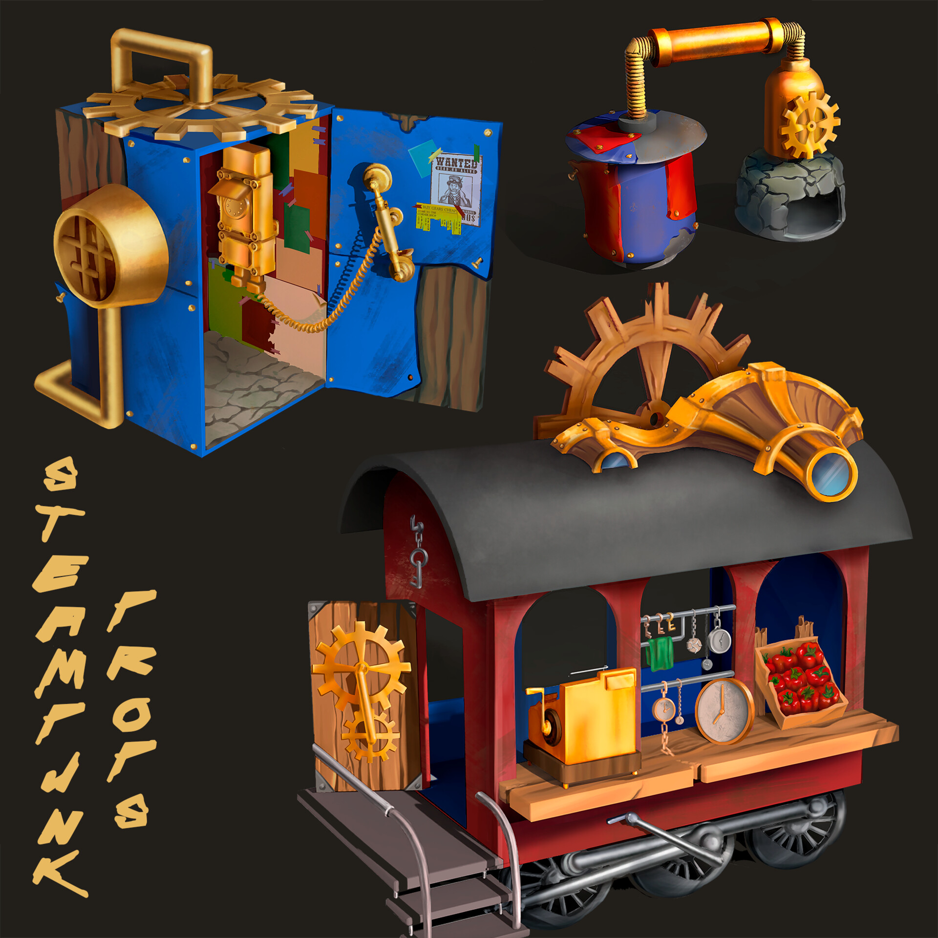 ArtStation - Steampunk props