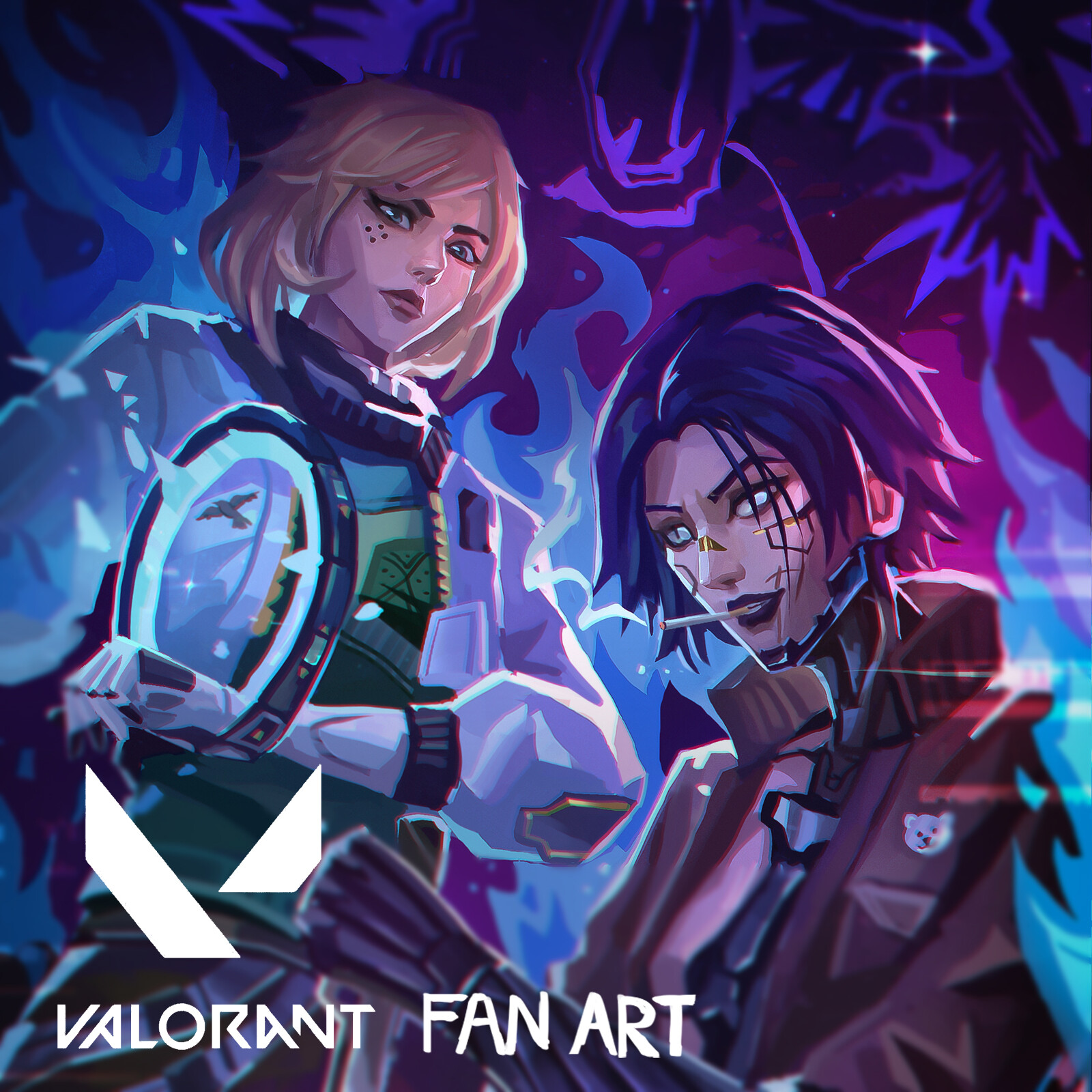 ArtStation - VALORANT-Deadlock card 无畏契约-钢索卡面 （Private Commission）