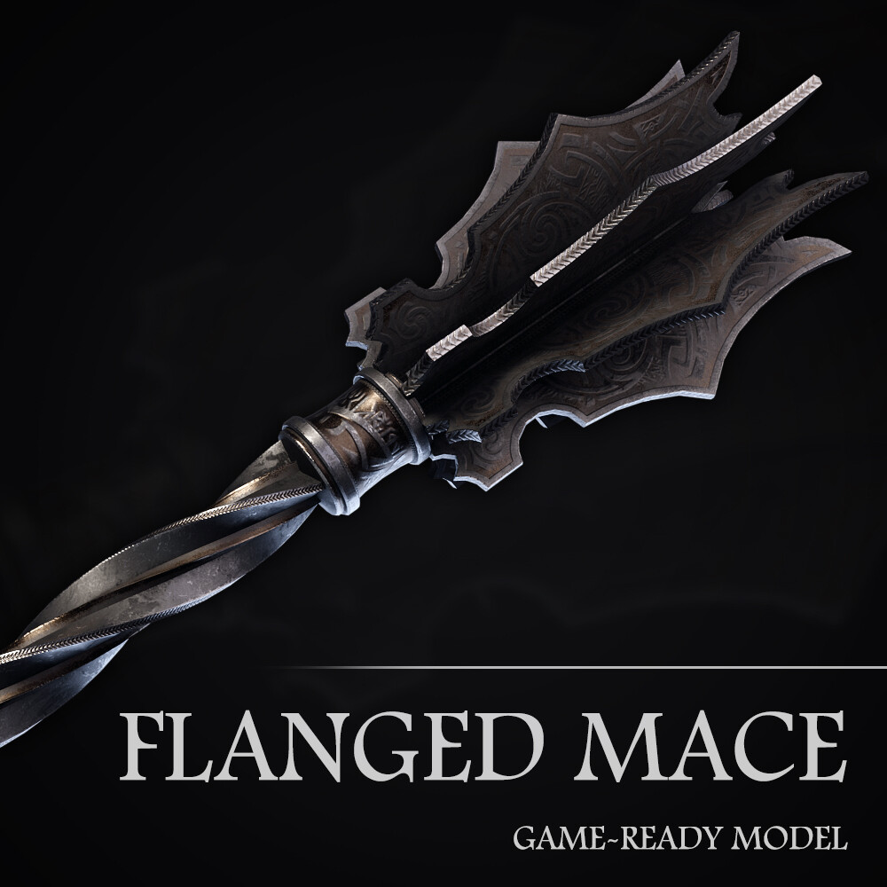 ArtStation - Flanged Mace - Game Ready Model