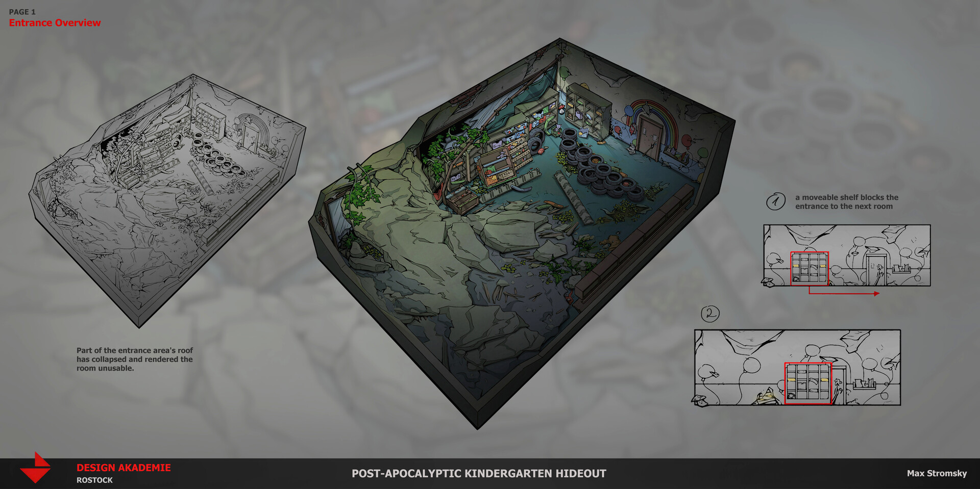 ArtStation - Post-Apocalyptic Kindergarten Hideout - Ground Floor (6 areas)