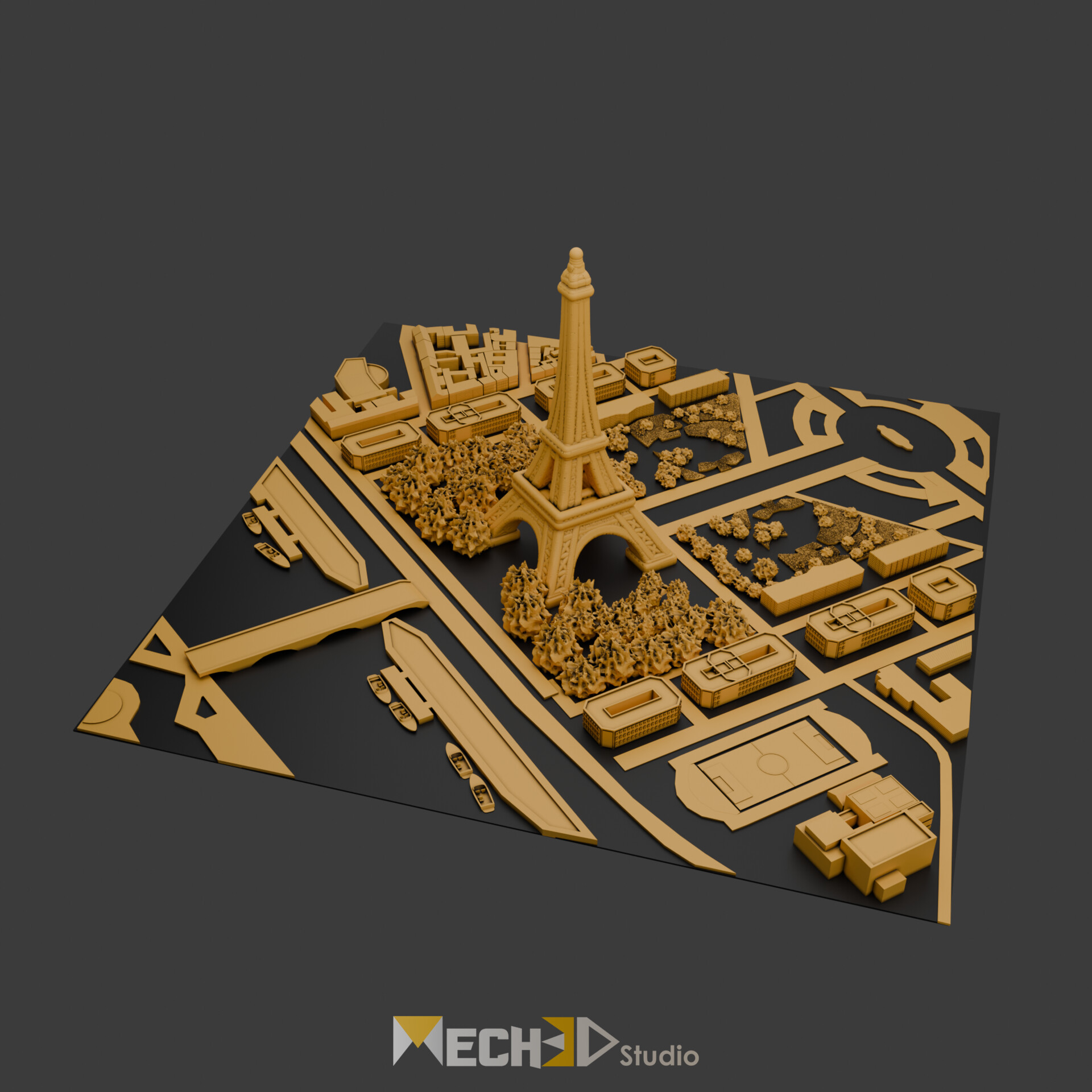 ArtStation - Landscape model of Paris