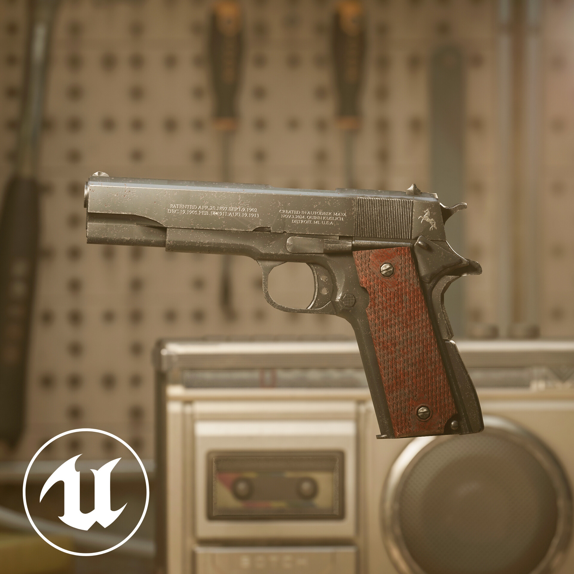 ArtStation - M1911 Handgun - Resident Evil Inspired Game Asset