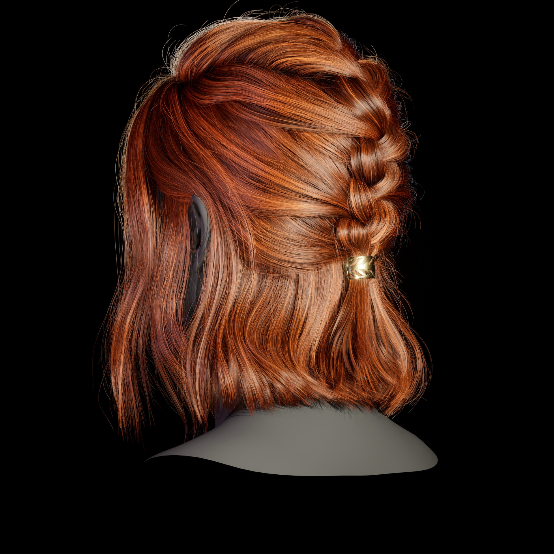 ArtStation - Female Short Flowing Hair With Braid / Groom