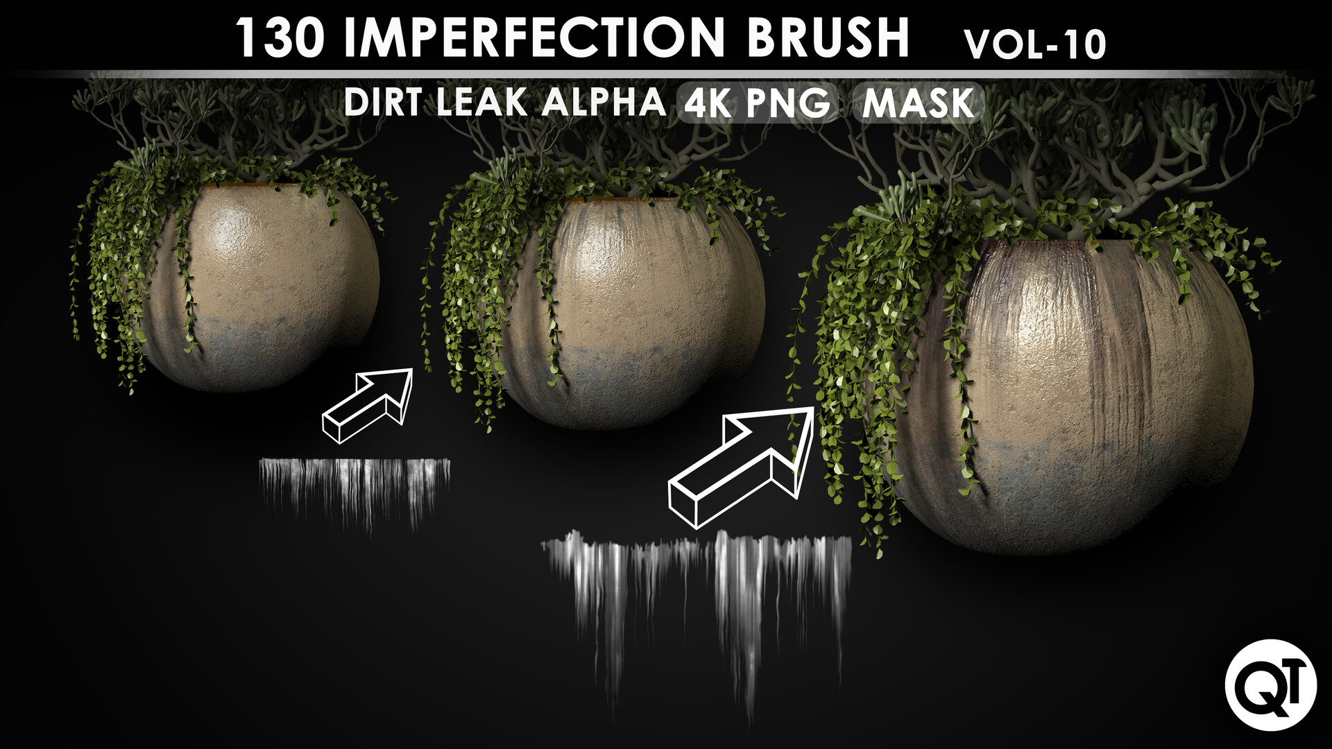 ArtStation - Imperfection Brush VOL 10 - 130 Dirt Leak Alpha