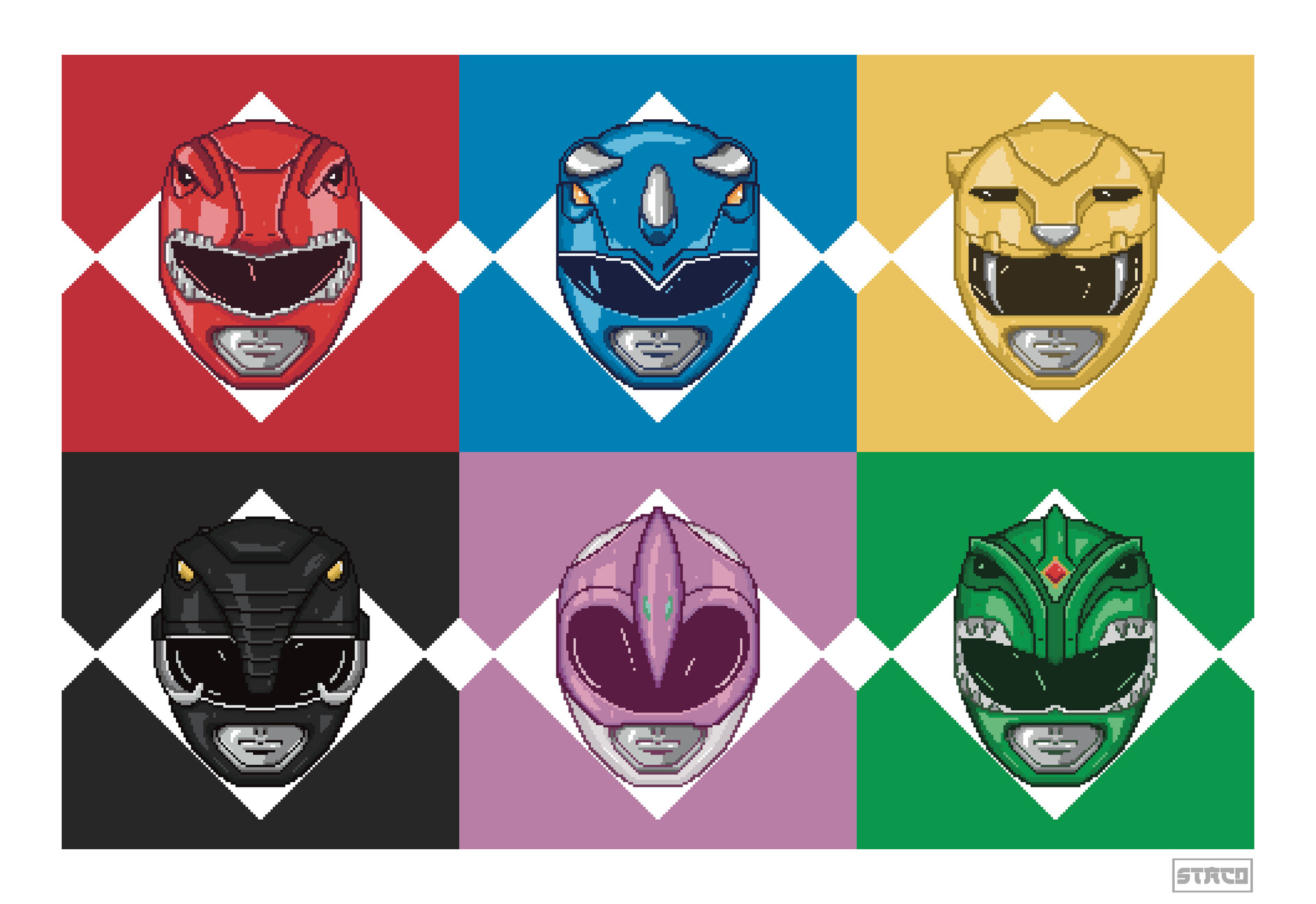 ArtStation - Power Rangers Head Pins