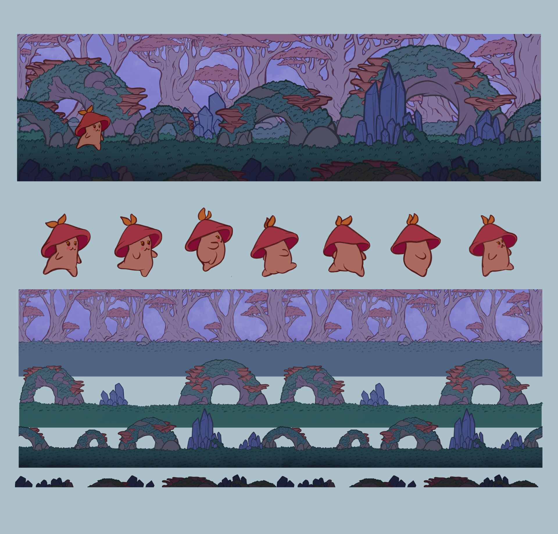 ArtStation - animation with a running mushroom