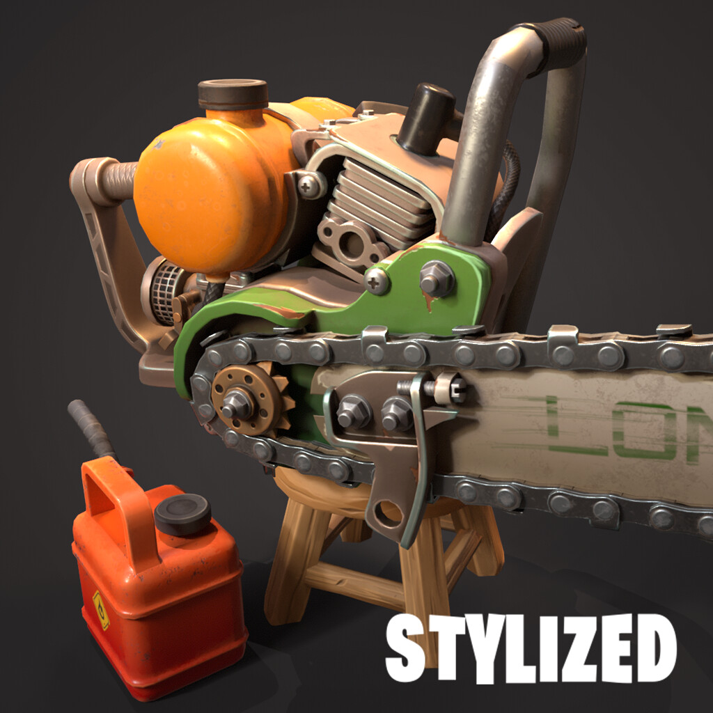 ArtStation - Vintage Chainsaw - Stylized Art