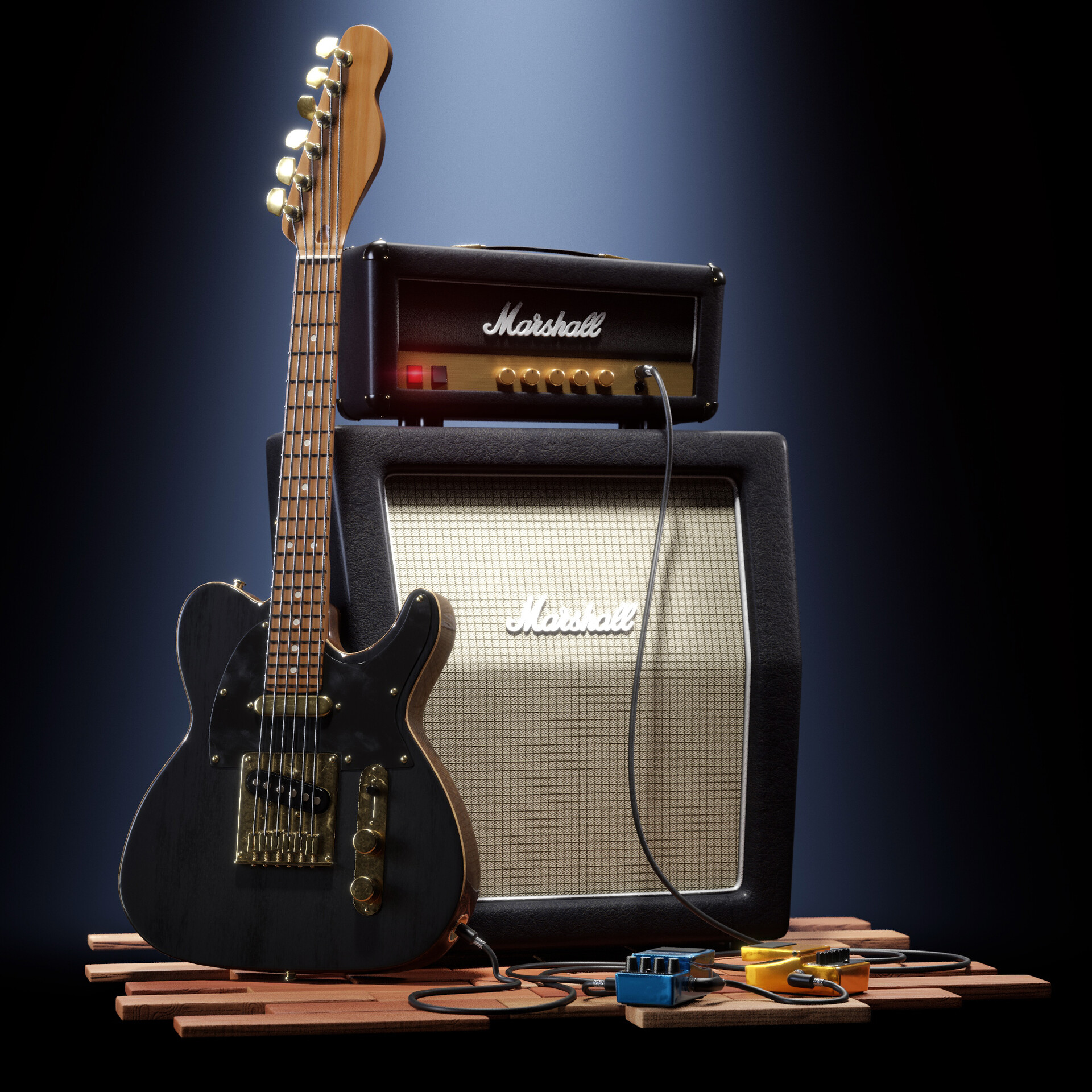 ArtStation - Stylized Guitar Set