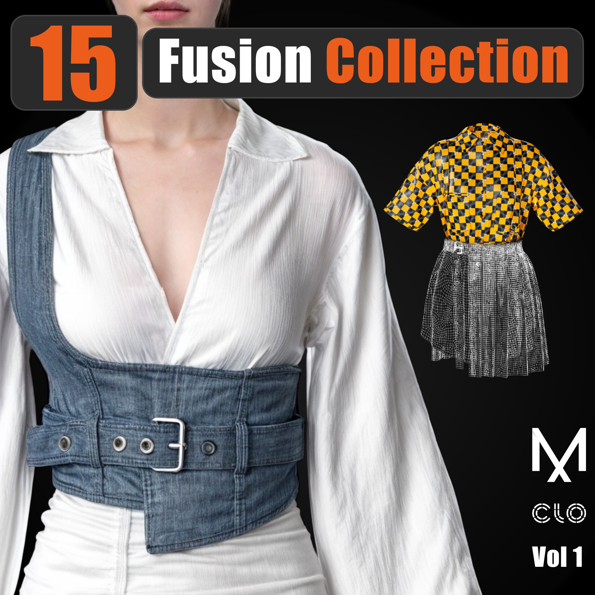 ArtStation - 15 Fusion Collection - Vol. 1 (MARVELOUS DESIGNER AND CLO3D : ZPRJ, OBJ, FBX,Clean UV)