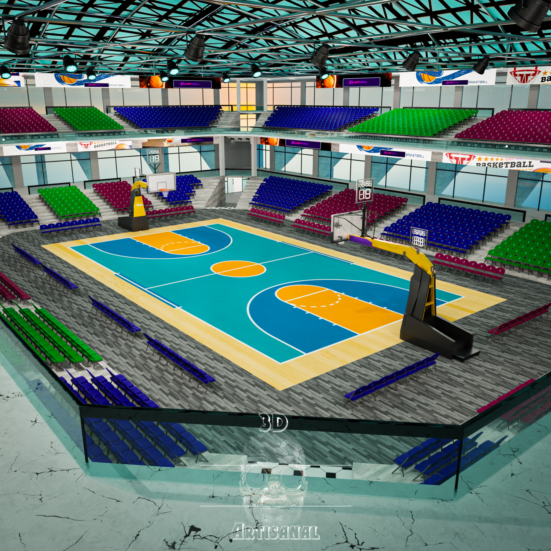 ArtStation - 🏀 Basketball Stadium 3D Model for Game Project