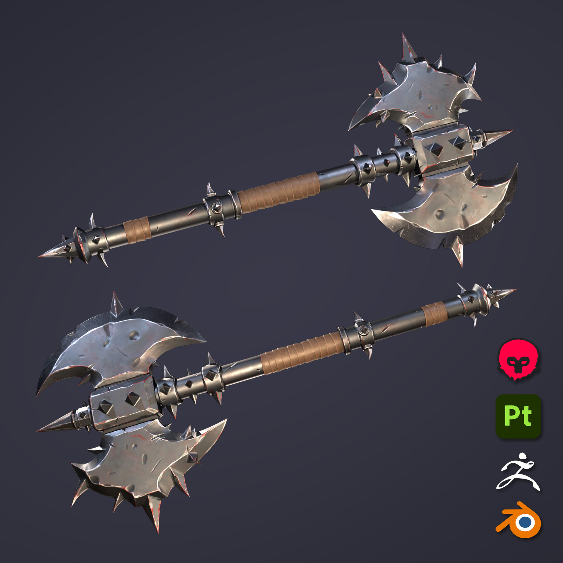 ArtStation - Forged in Chaos Brutal Battle Axe