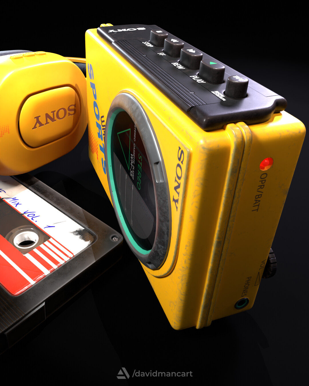 ArtStation - Music Scene - Walkman / Headphones / Cassette