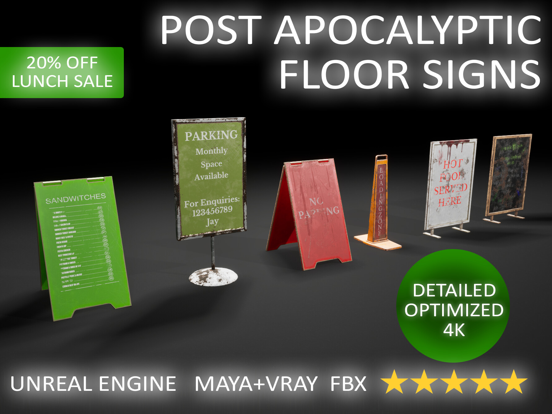 ArtStation - Post Apocalyptic Floor signs