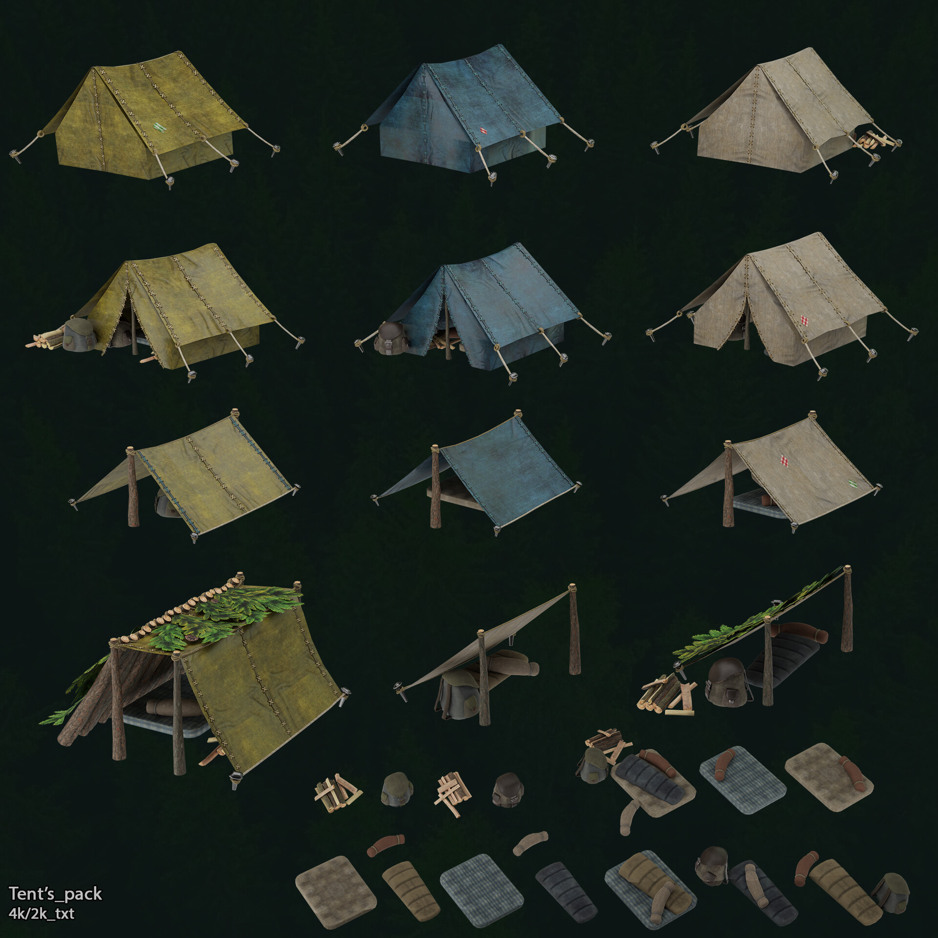 ArtStation - Tent_props_Survival_pack