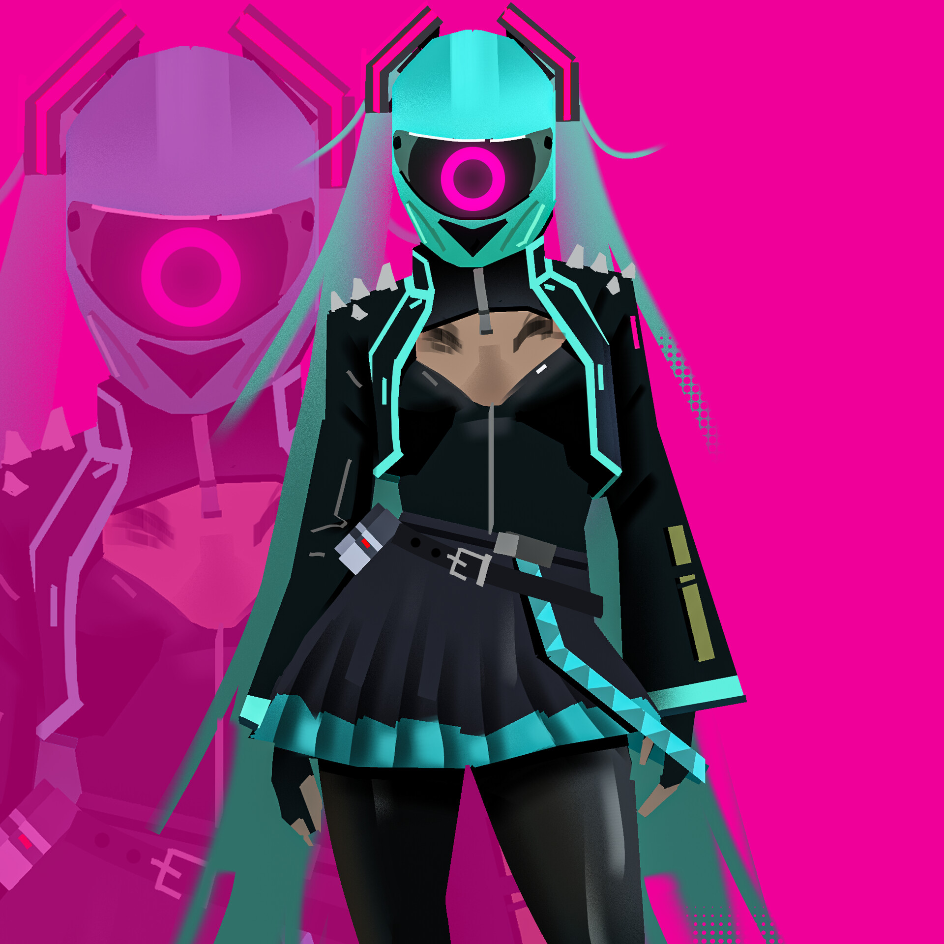 ArtStation - biker miku concept.