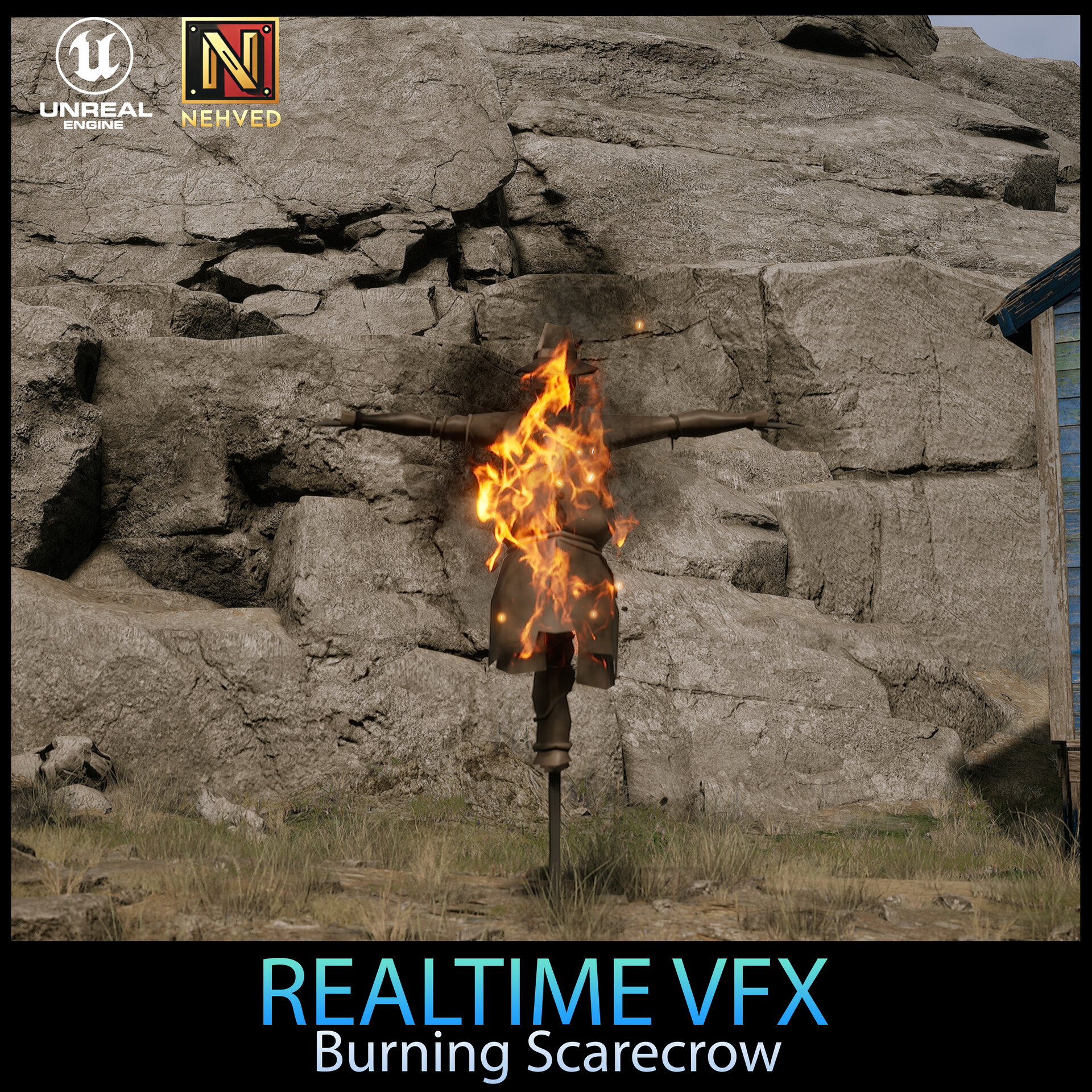 ArtStation - Burning scarecrow