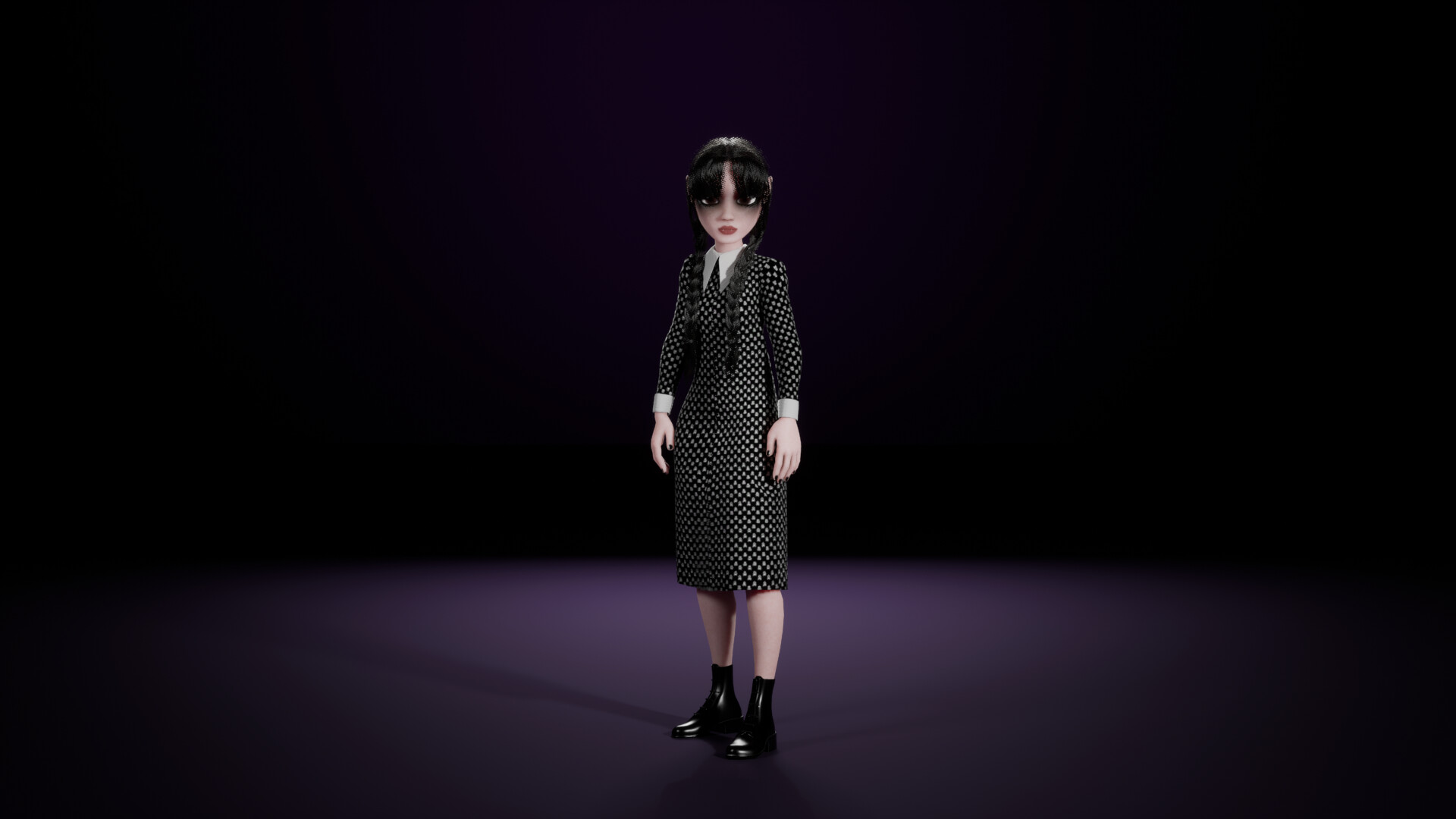 ArtStation - Game-Ready Stylized 3D Character Wednesday Addams