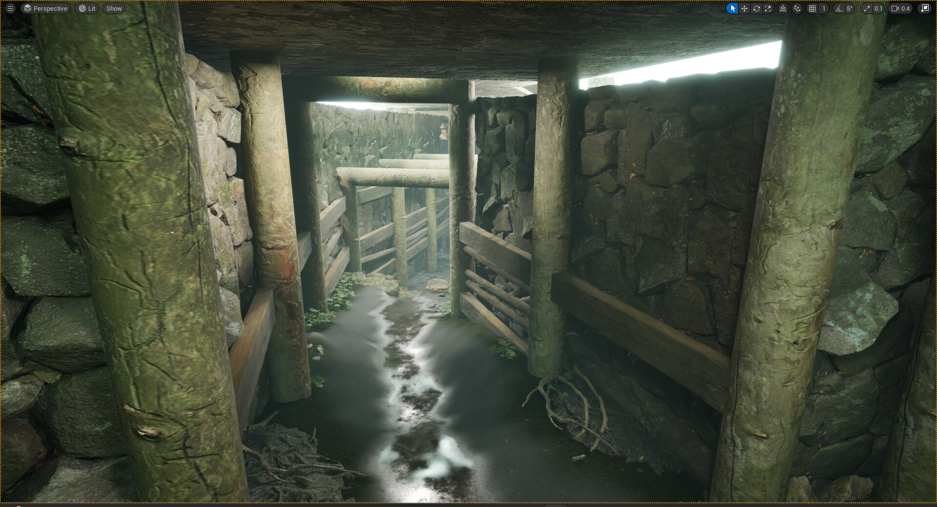 ArtStation - Underground River Cave Japanese Style