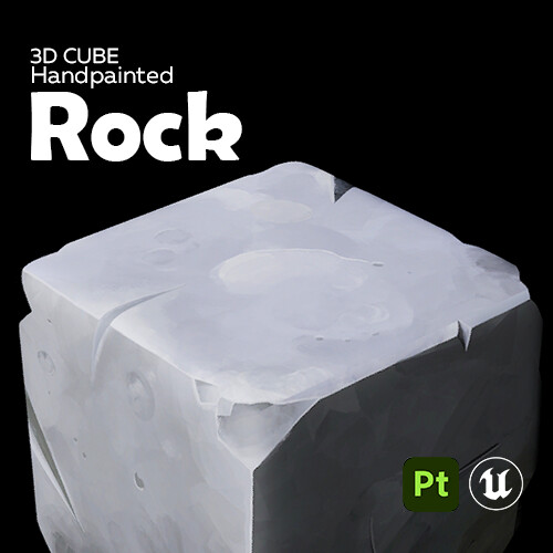 ArtStation - 3D Cube Handpainted Studies - Rock