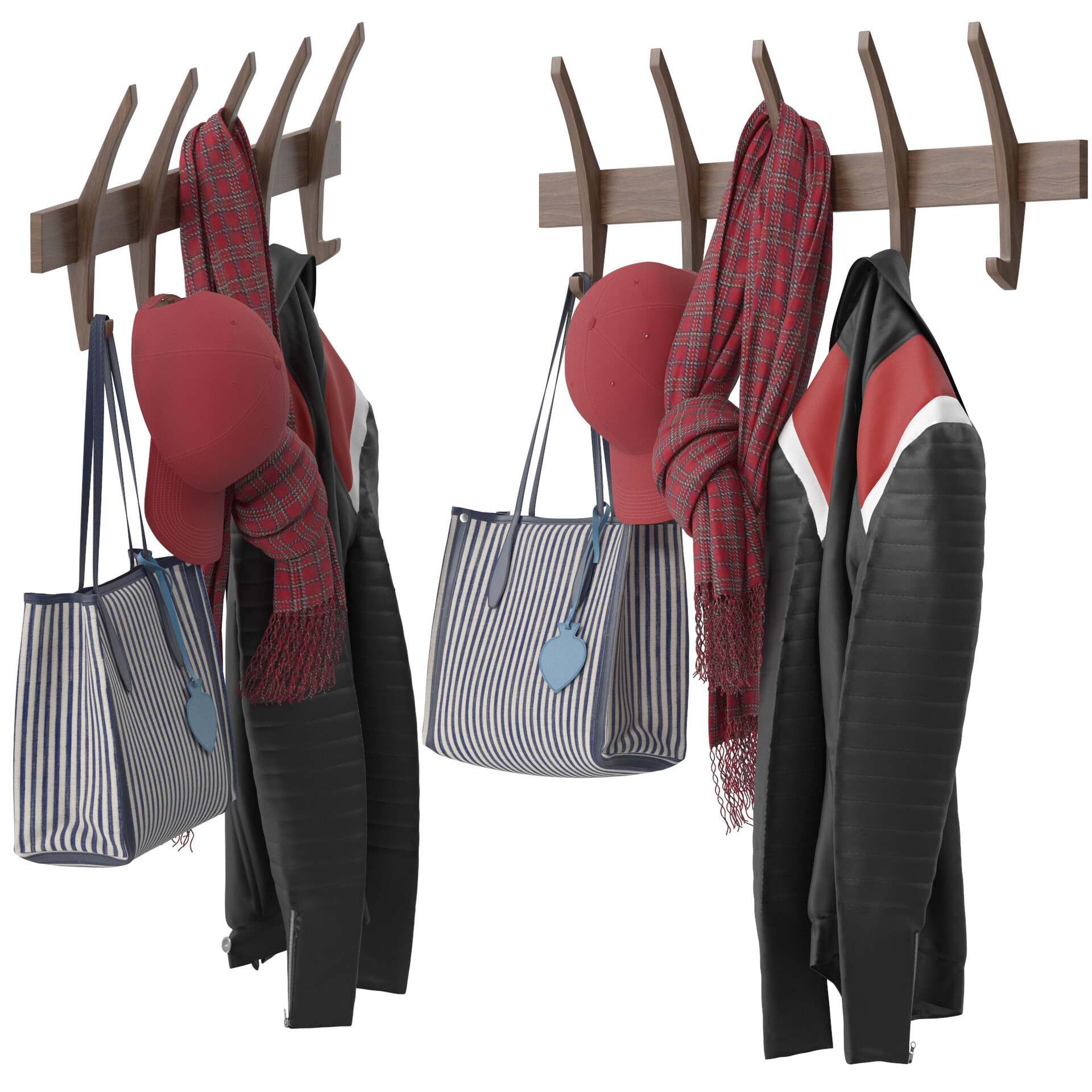 ArtStation - Modern walnut coat rack