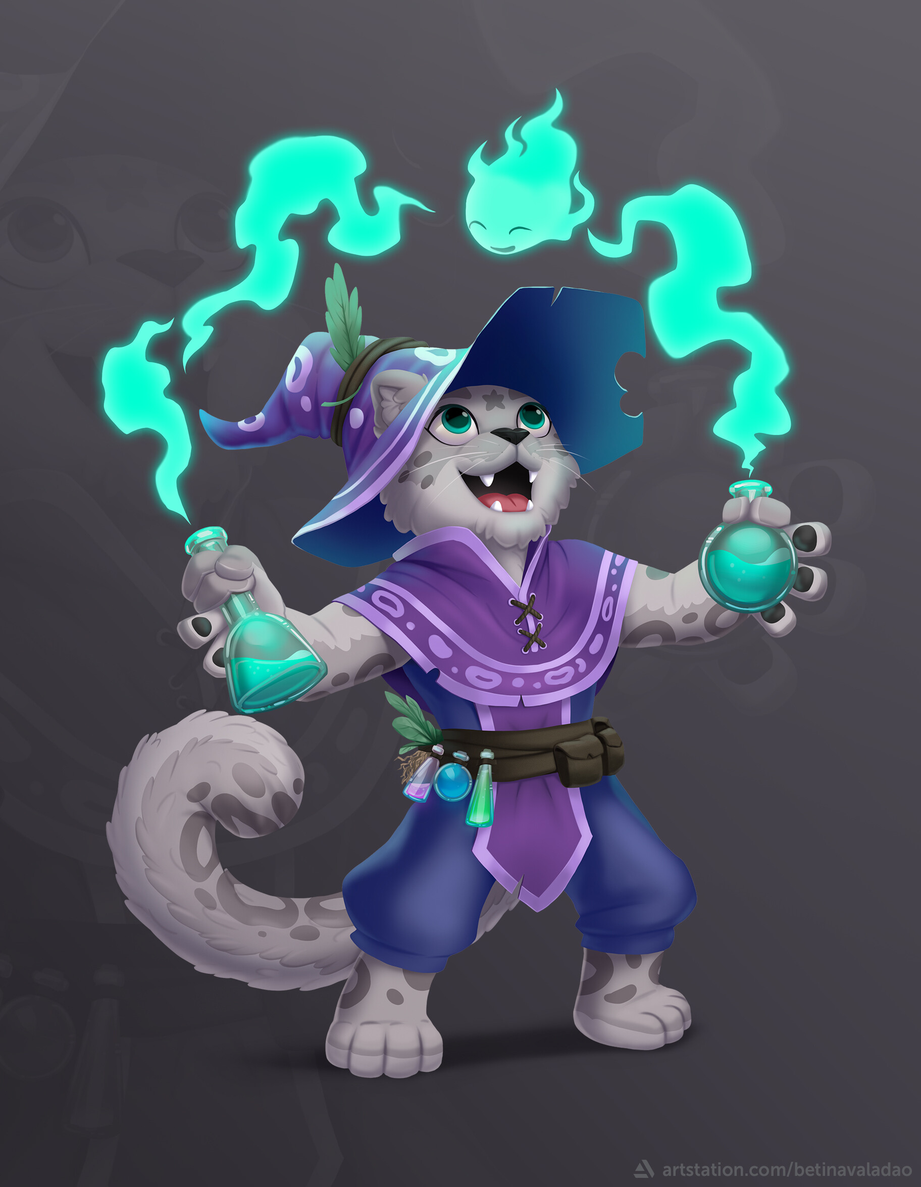 ArtStation - Character Design - Snow Leopard Wizard
