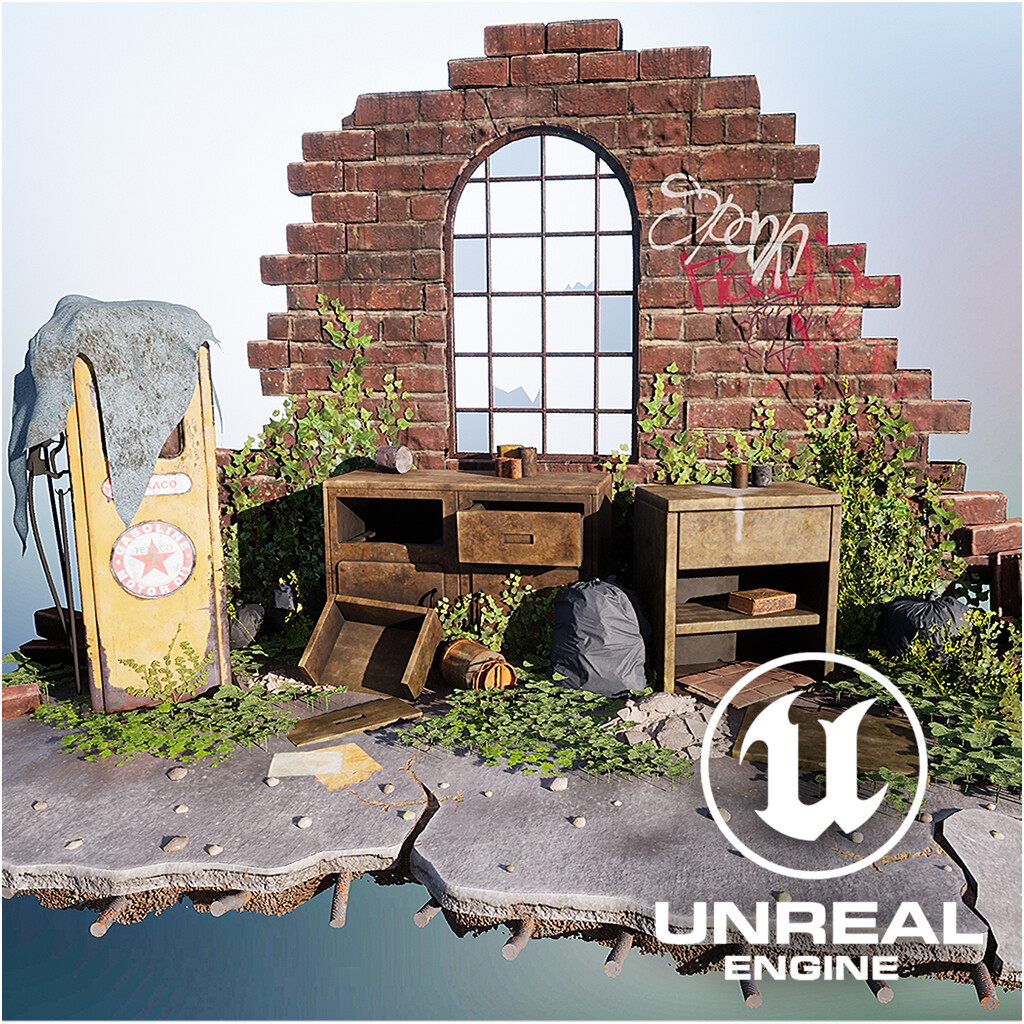 ArtStation - Collapsed Building Diorama