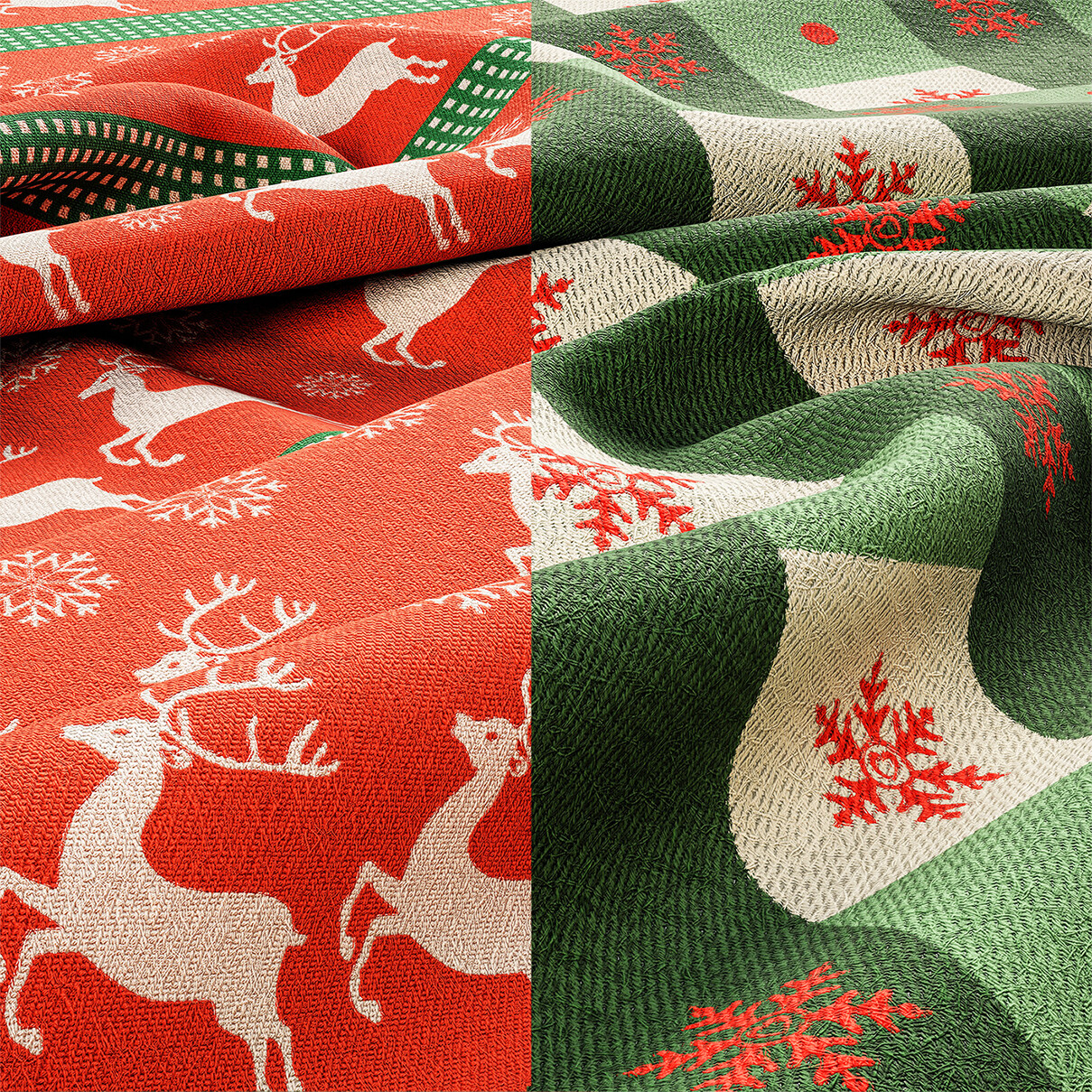 ArtStation - 30 CHRISTMAS FABRIC MATERIAL(4K PBR TEXTURES & SBSAR & SBS)