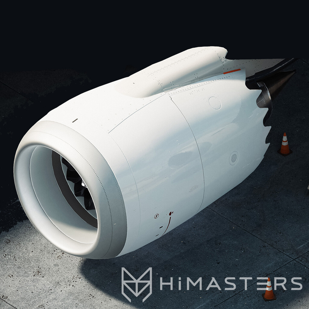 ArtStation - Game-ready Boeing 747 Engine for flight simulator