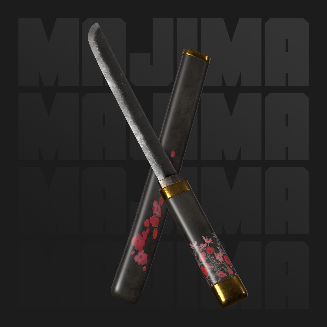 ArtStation - Goro Majima's Demonfire Tanto