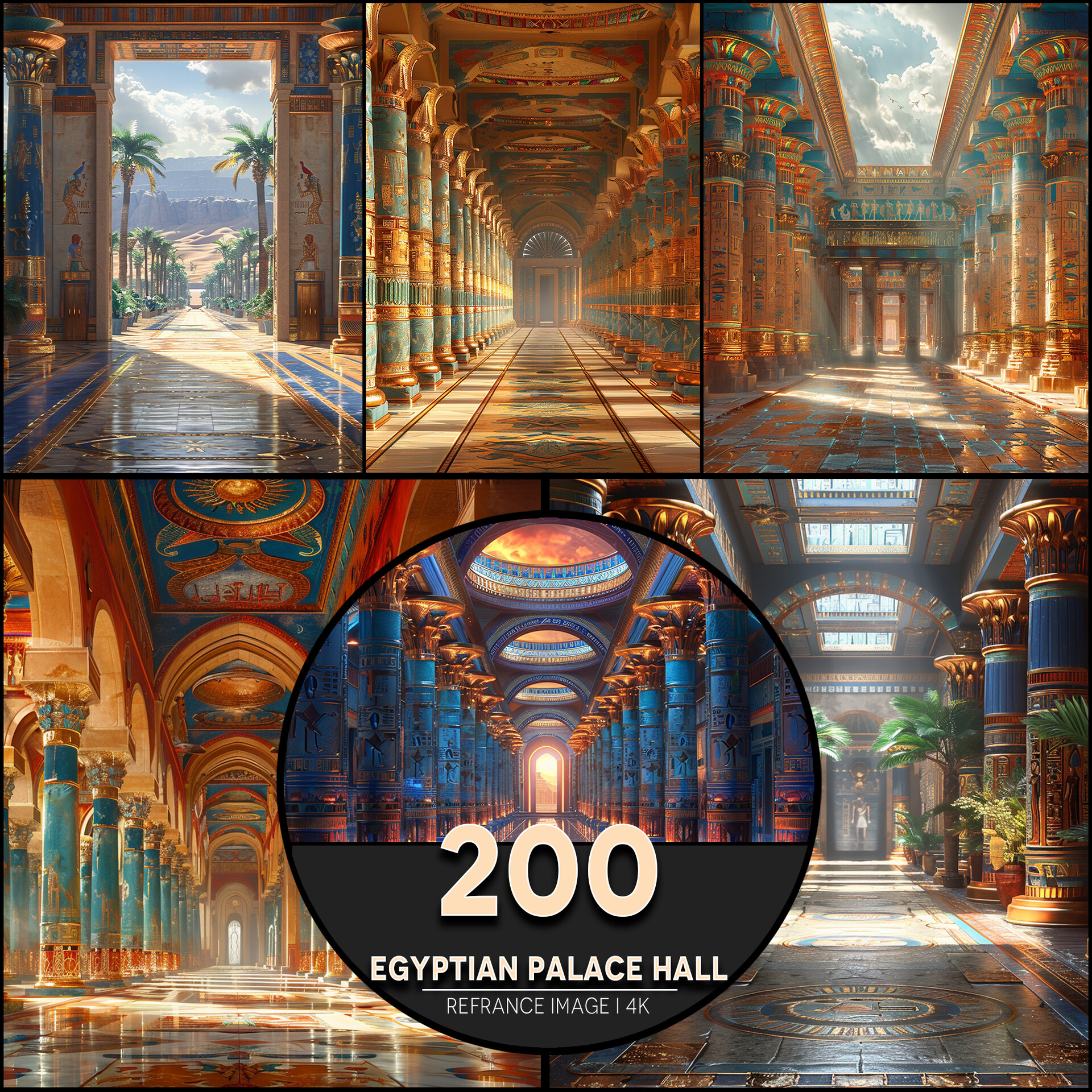 ArtStation - Egyptian Palace Hall 4K Reference/Concept Images