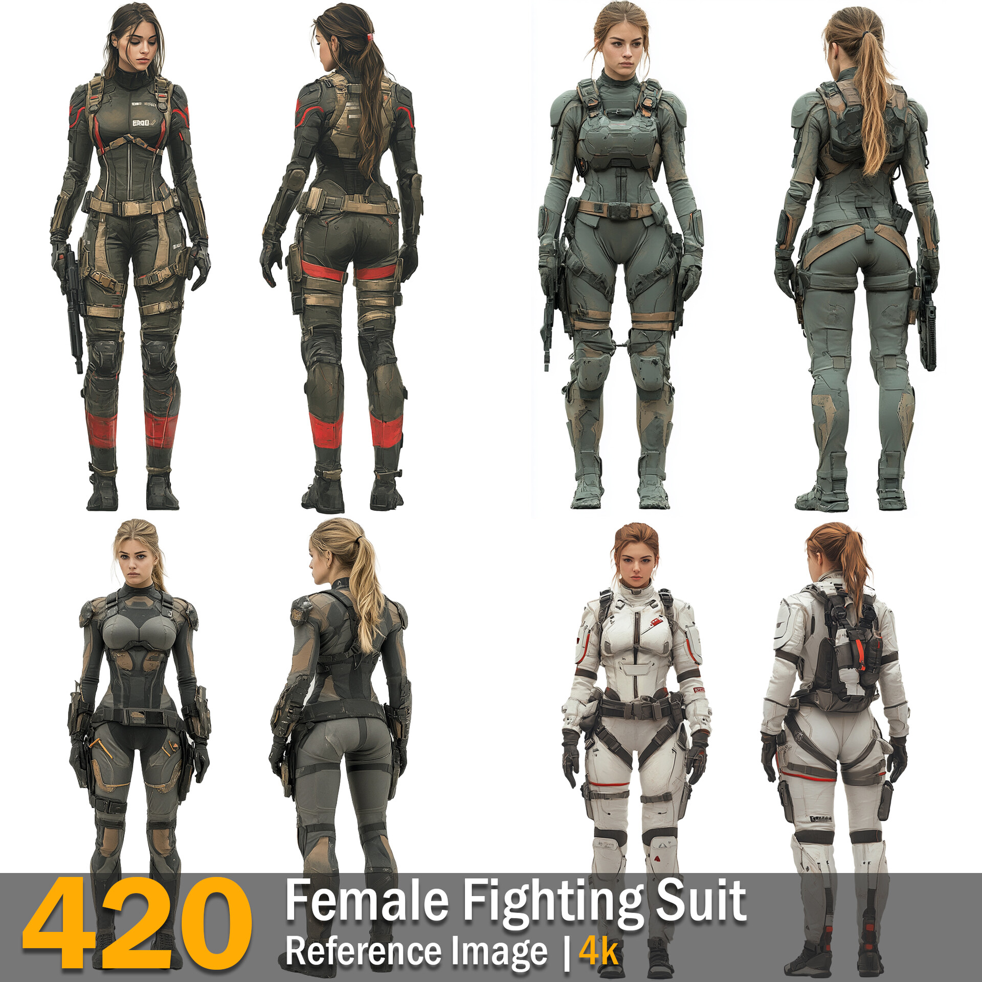 ArtStation - Female Fighting Suit | Reference Images | 4K