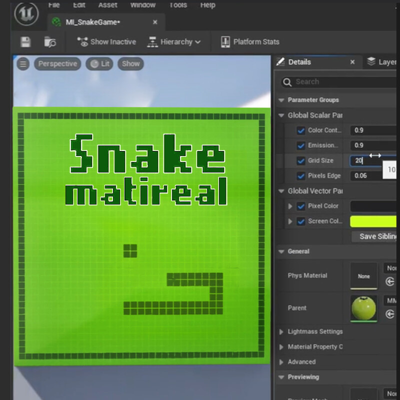 ArtStation - Snake Game in a Material (UE5)