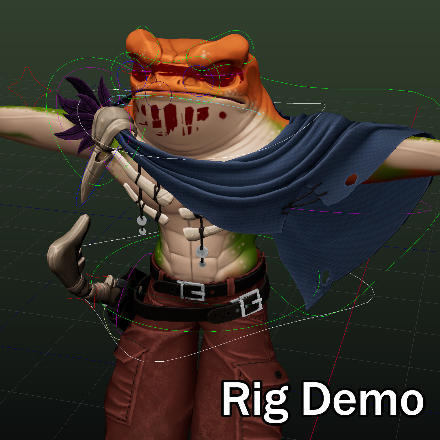 ArtStation - Larry the Frog Rig Demo