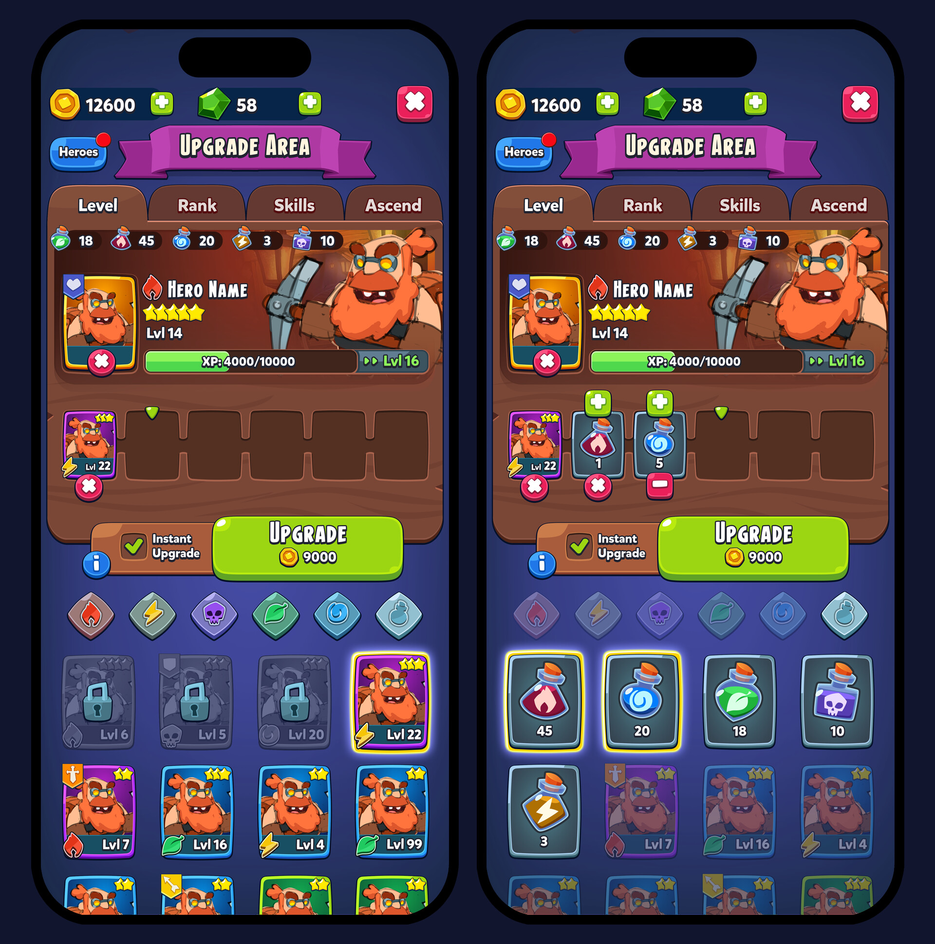 ArtStation - Character Upgrade UI