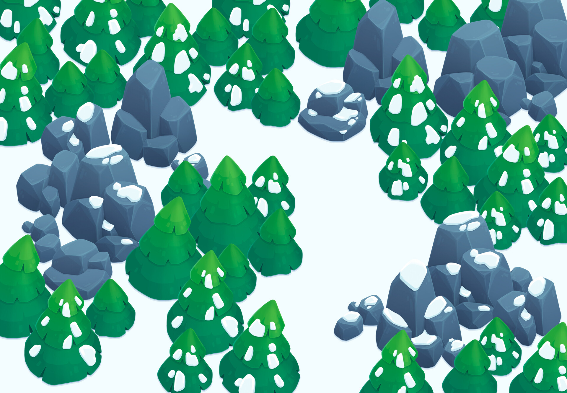 ArtStation - Isometric Snow Scene Assets