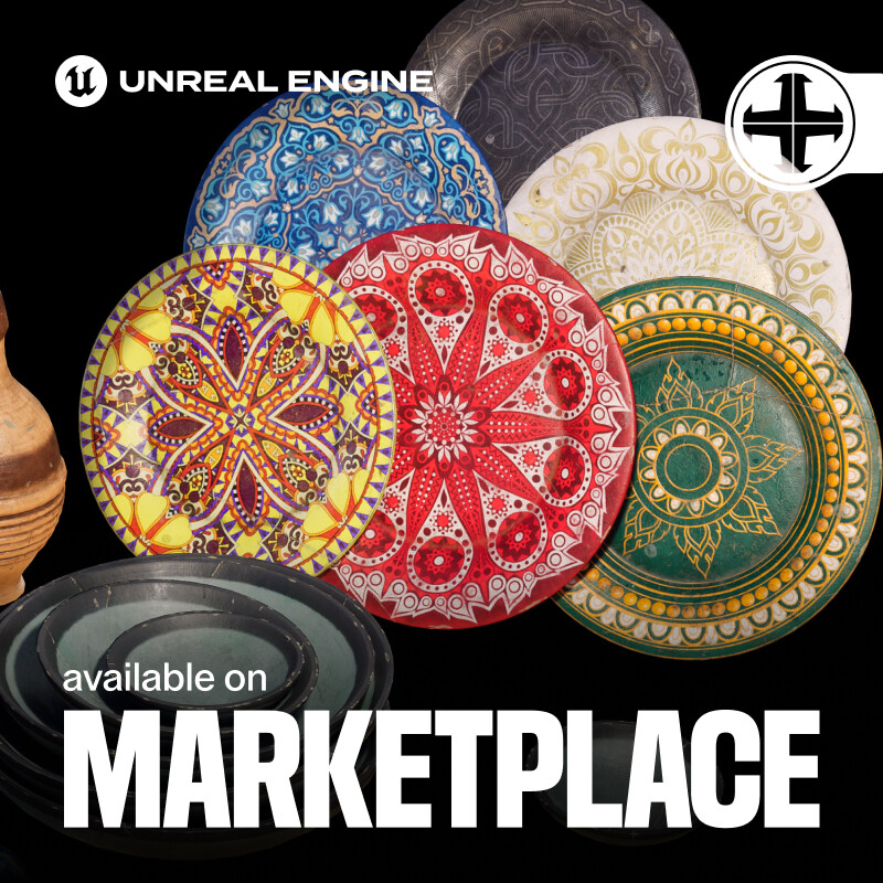 ArtStation - Bazaar market 3d props: plates and pots