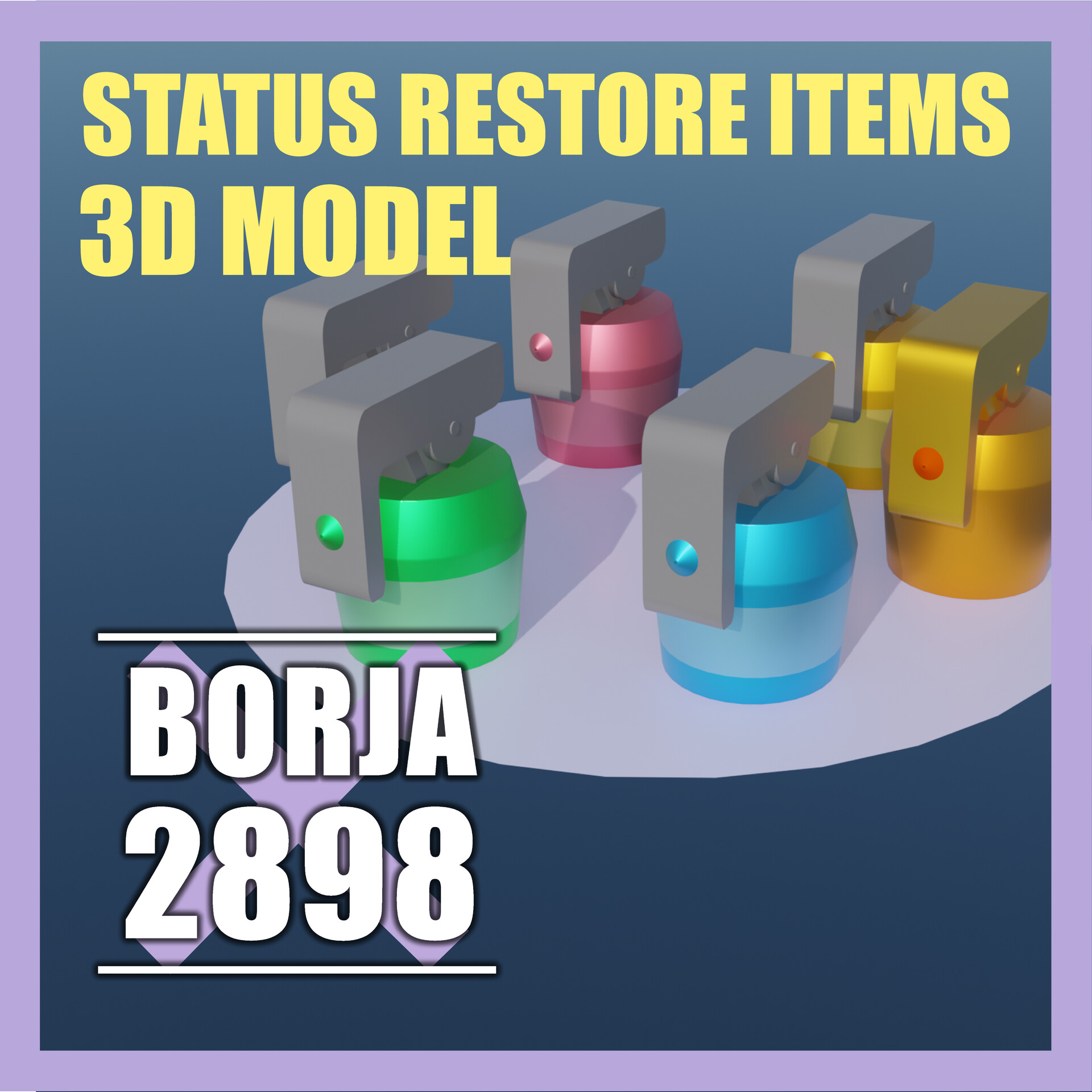 ArtStation - Pokemon · Status Condition Restore Items · 3D Models