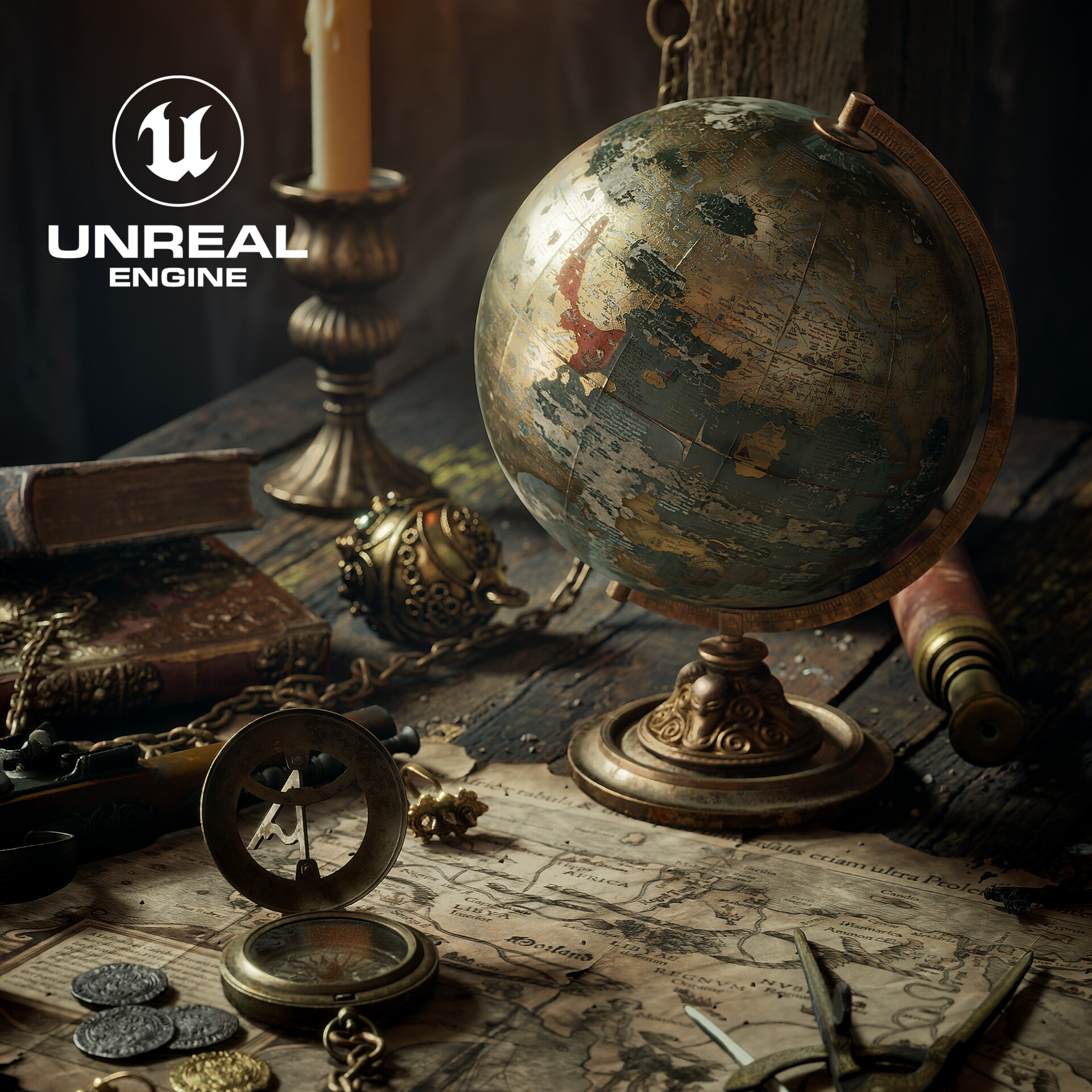 ArtStation - UE5 | The old map with Globe