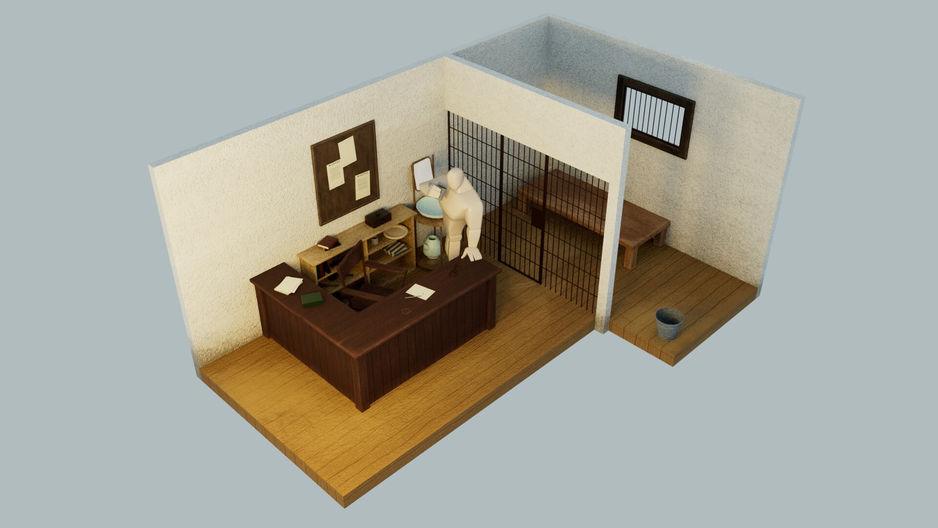 ArtStation - Isometrics: Jail Cells in 1880s